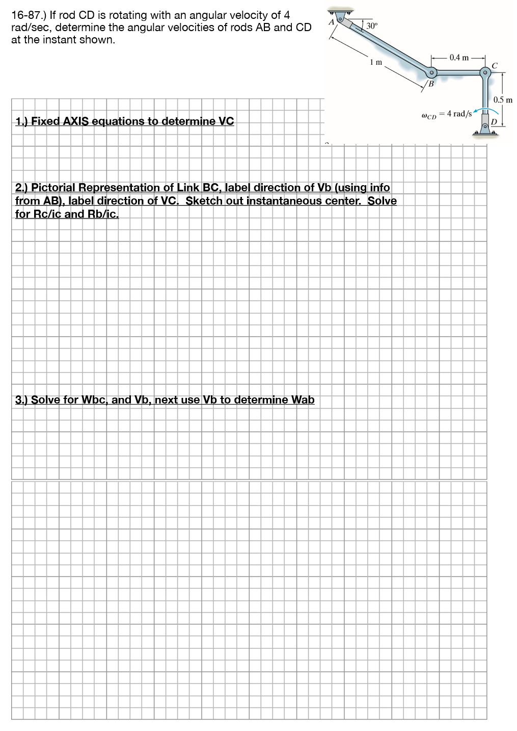 Solved 16-87.) If rod CD is rotating with an angular | Chegg.com