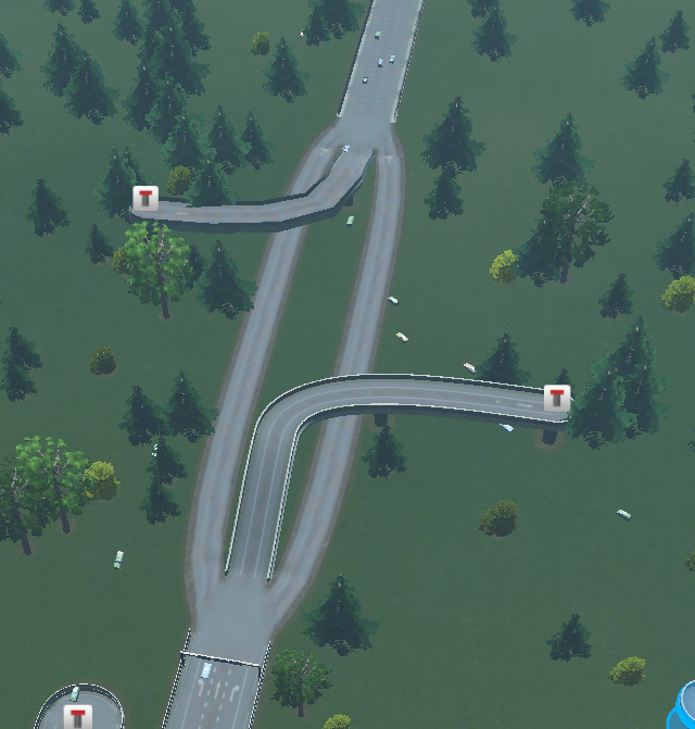 Very basic principle for making cars enter/exit highways through the ...