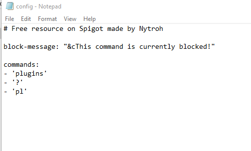 CommandBlocker | SpigotMC - High Performance Minecraft