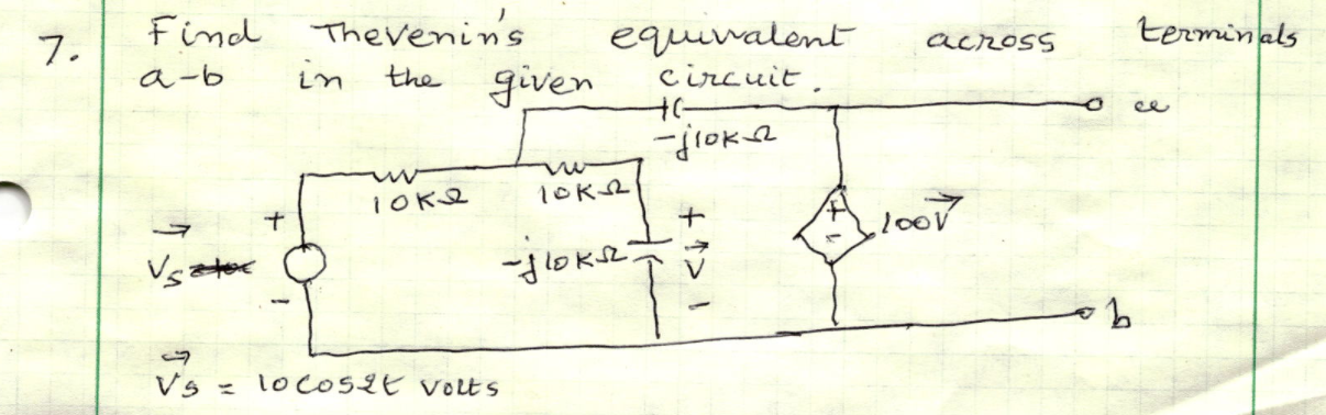 Solved Find Thevenin's equivalent across terminals a-b in | Chegg.com