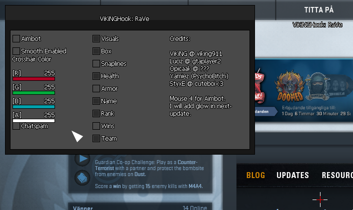 [Detected] ViKiNGHook: RaVe [V 1.5][ESP][AIMBOT][CHATSPAM][CROSSHAIR][MENU] - MPGH - MultiPlayer ...