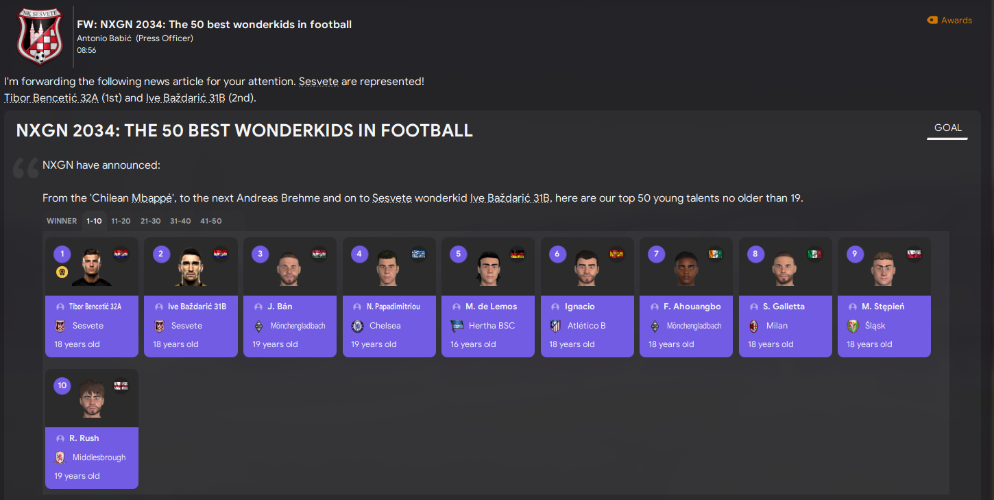 The FM24 Youth Academy Challenge - Page 160 - Challenges, Sign-Ups ...