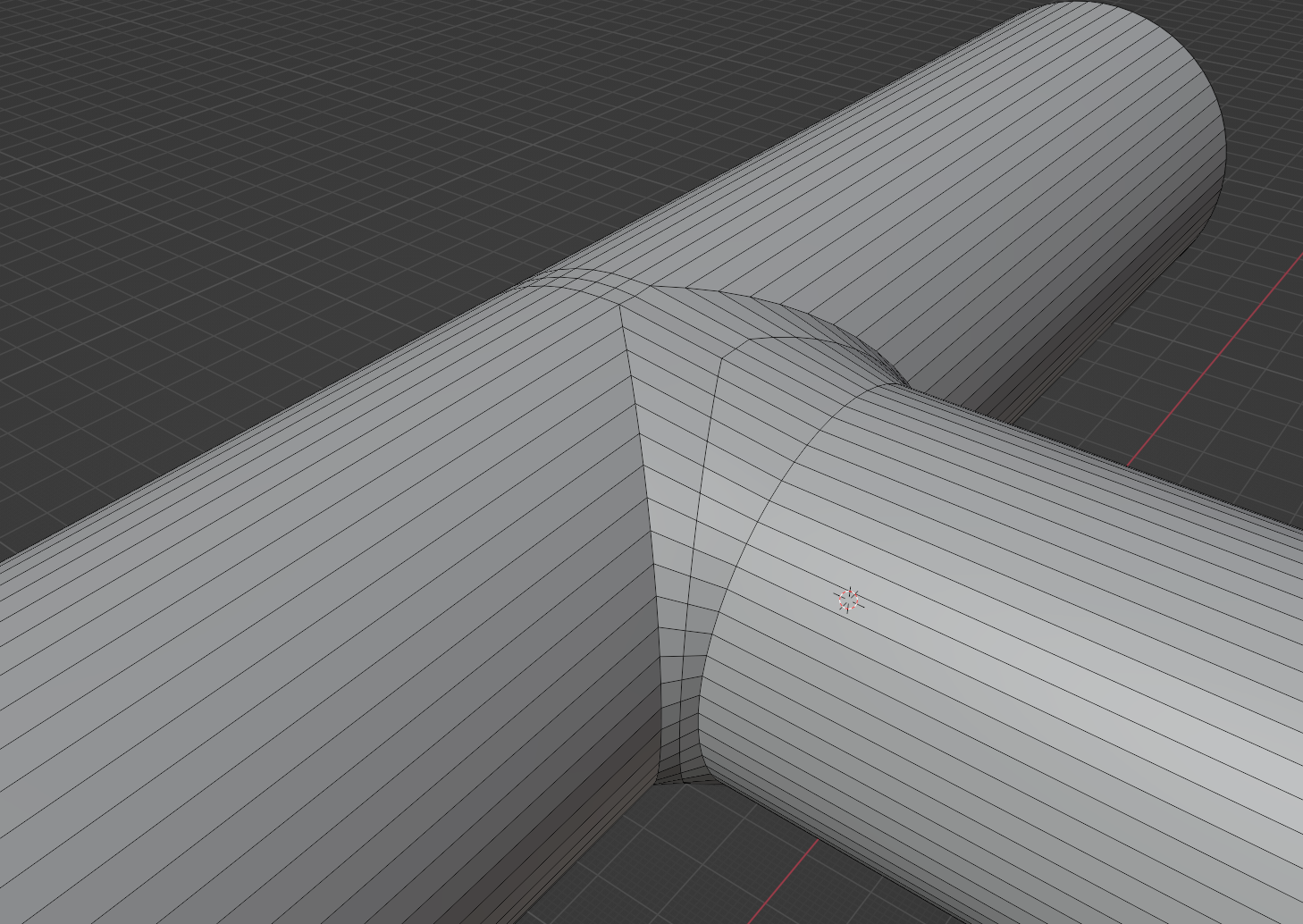 Need help connecting perpendicular cylinders of different sizes with good topology : r/blender