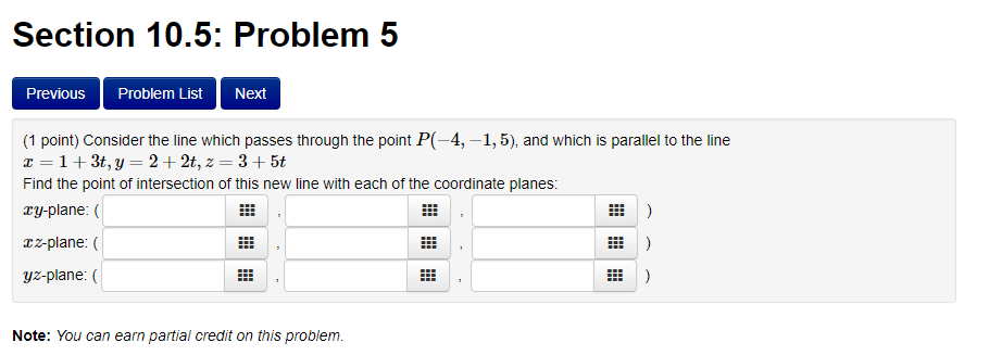 Solved Section 10.5: Problem 5 PreviouS Problem List Next 1 | Chegg.com