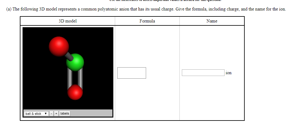 Solved (a) The following 3D model represents a common | Chegg.com