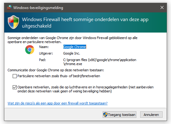 Windows Firewall warning elke keer als ik een programma open - Windows ...