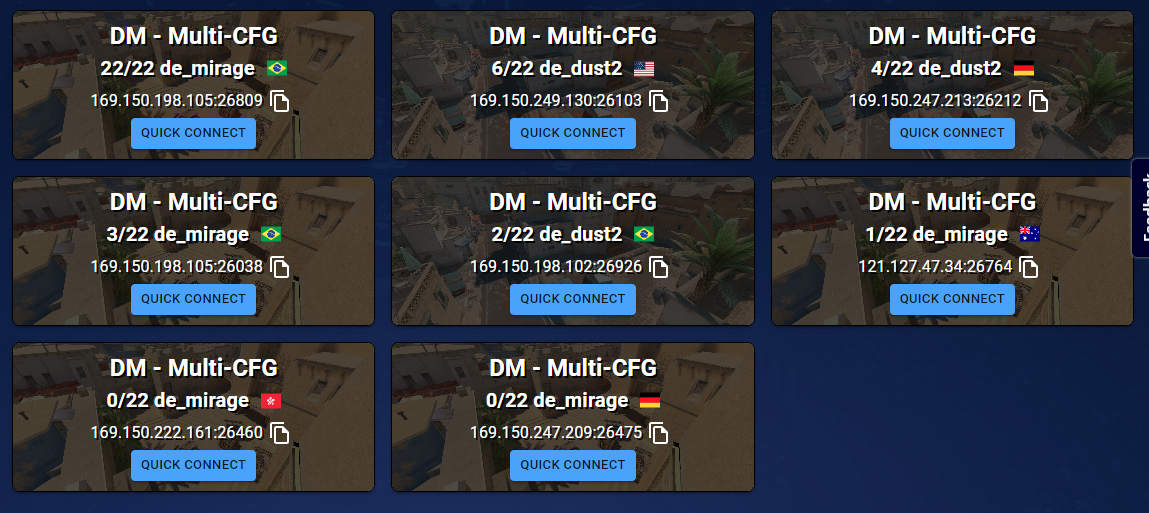 WarmupServer back with the F2P features: QuickJoin and Dynamic-Map-Size ...