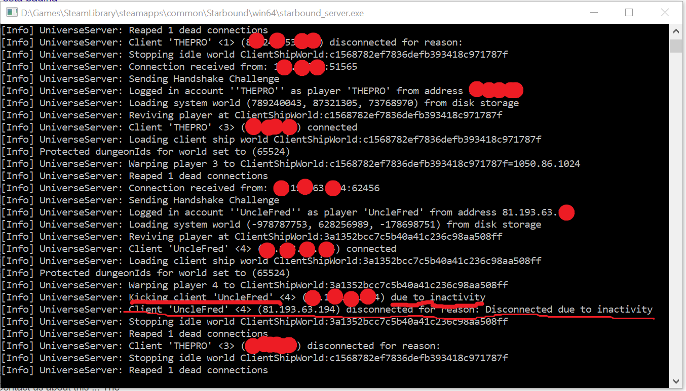 Bug/Issue - Keep kicking people for inactivity | Chucklefish Forums