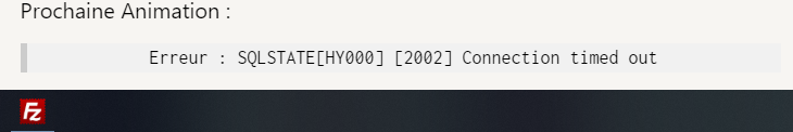 [Résolu] SQLSTATE[HY000] [2002] Connection timed out par TommyRobin1 - page 1 - OpenClassrooms