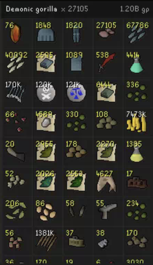 Demonic gorillas are being mass bot farmed : r/2007scape