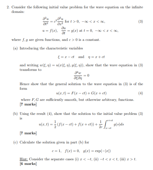 Solved 2. Consider the following initial value problem for | Chegg.com
