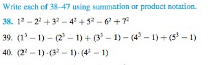 Solved Write each of 38 47 using summation or product | Chegg.com