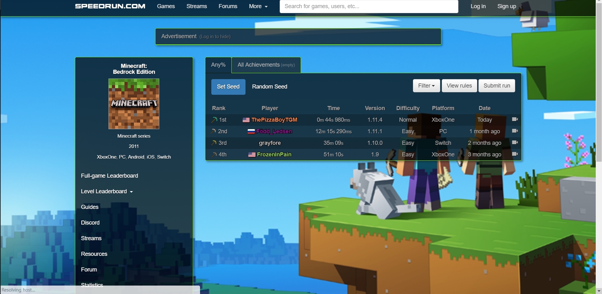 The greatest Minecraft speedrun I have ever seen (this is legit first ...