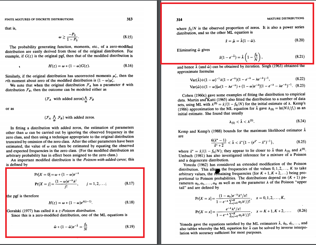 statistics - Maximum Likelihood Estimation for Zero-inflated Poisson distribution - Mathematics ...