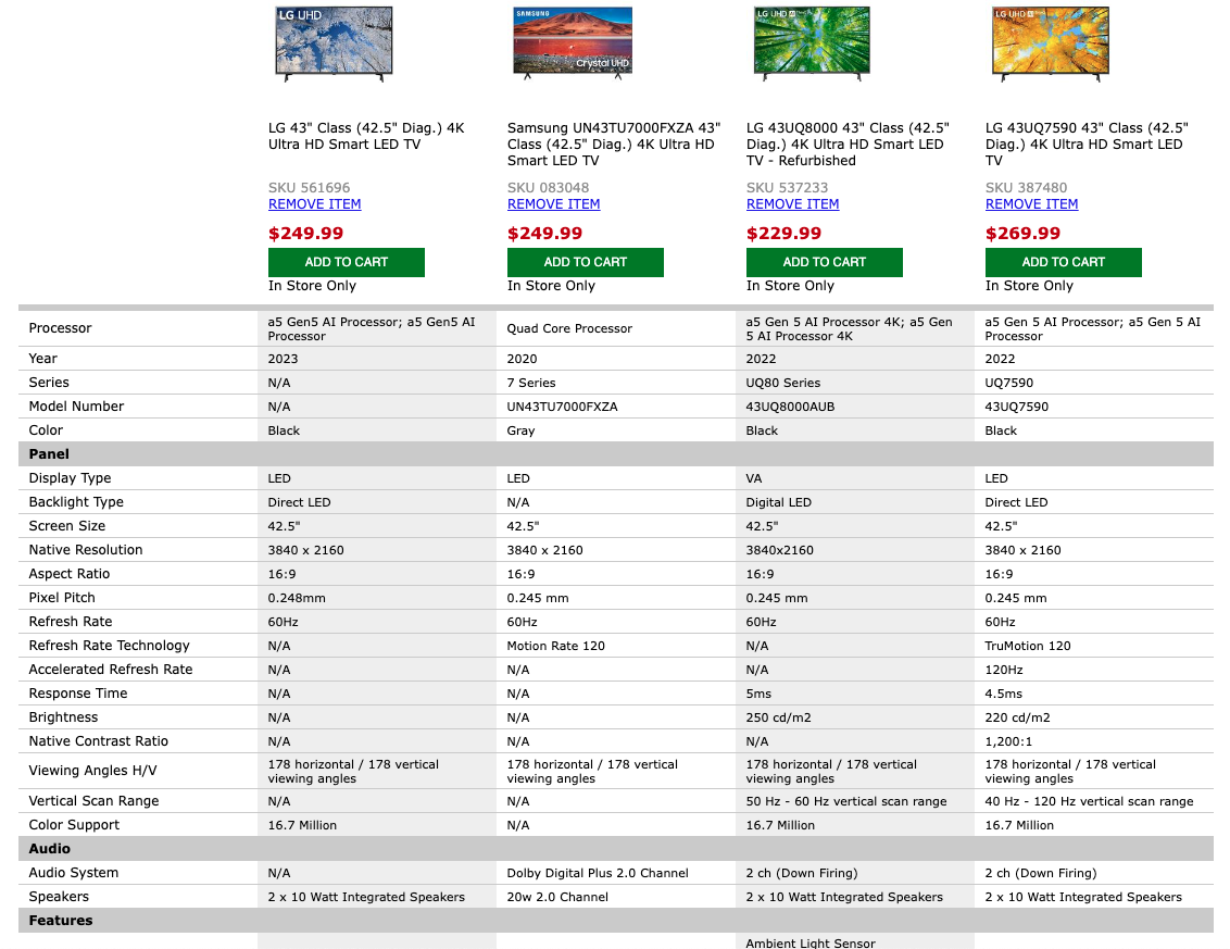 Debating between these 4 TVs, but I don't understand the technical ...