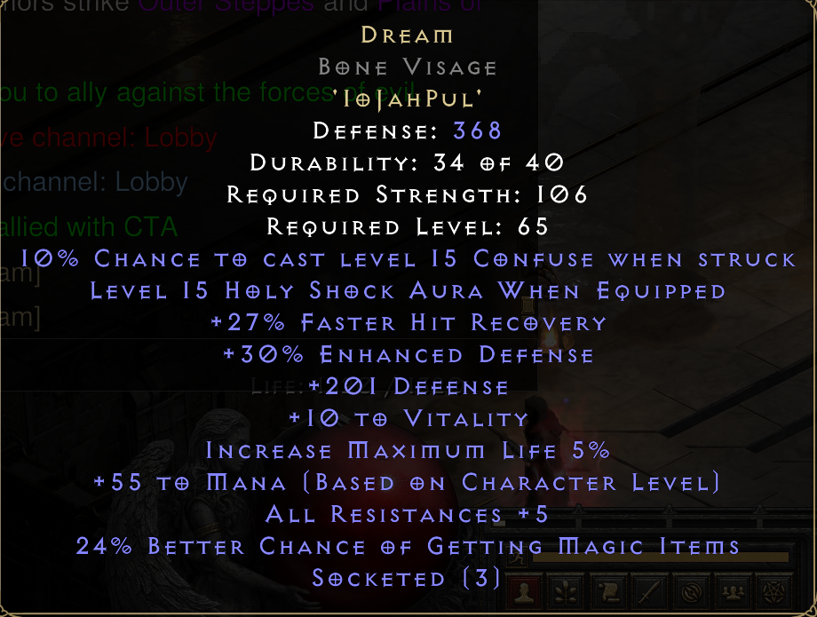 Dream Bone Visage - Topic - d2jsp