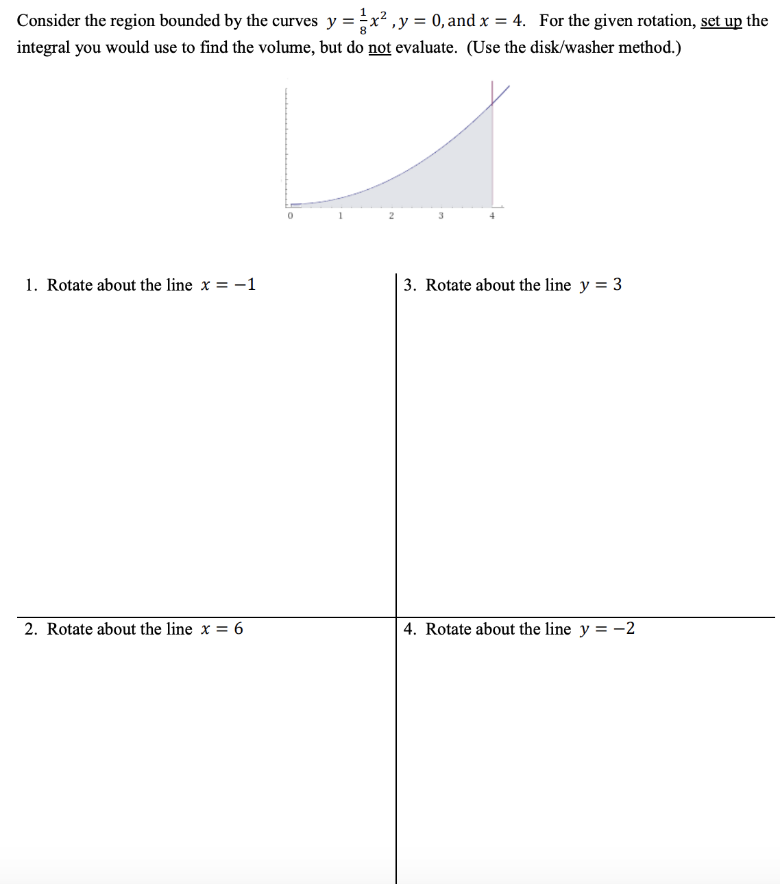 Solved Consider the region bounded by the curves y = -x2 , y | Chegg.com
