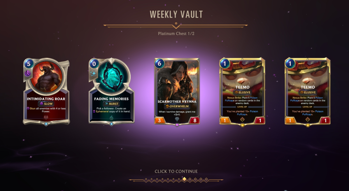 Vault Rewards List : r/LegendsOfRuneterra