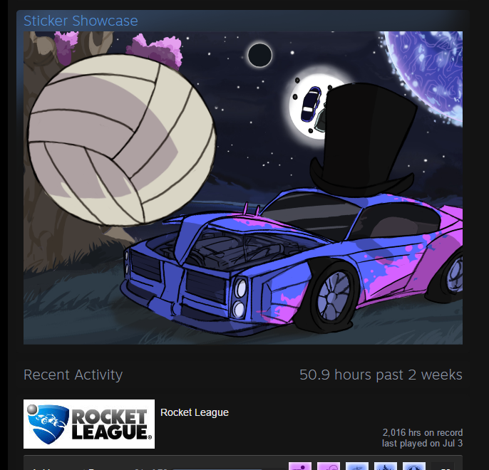 Finished my RL-themed Steam Sticker Showcase : RocketLeague