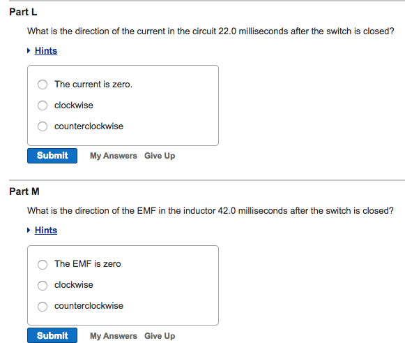 Solved Part L What is the direction of the current in the | Chegg.com