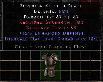 __ 15/13 Archon Plate 0os __ - Topic - d2jsp