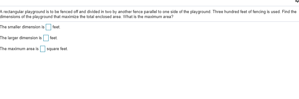 Solved A rectangular playground is to be fenced off and | Chegg.com