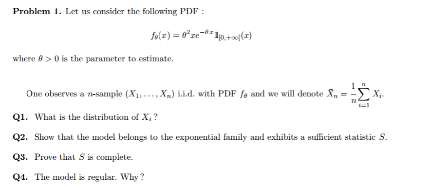 Let Us Consider The Following Pdf F Theta X