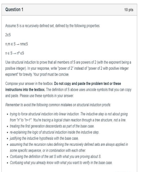 Solved Question1 10 pts Assume S is a recursively defined | Chegg.com Solved Question1 10 pts Assume S is a recursively defined | Chegg.com