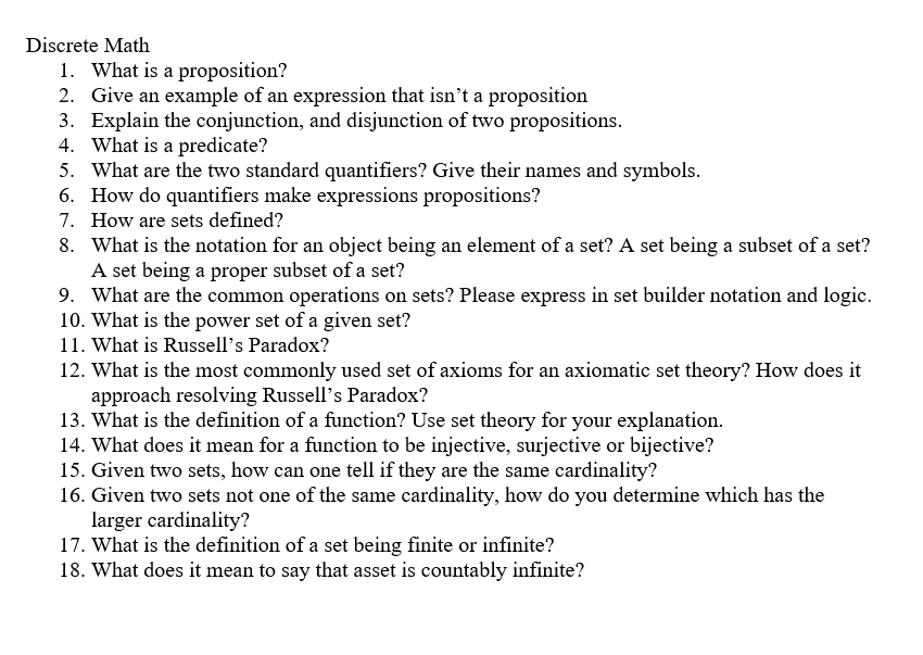 Solved Discrete Math What Is A Proposition 1 2 Give An Chegg