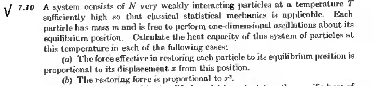 Solved A system consists of N very weakly interacting | Chegg.com