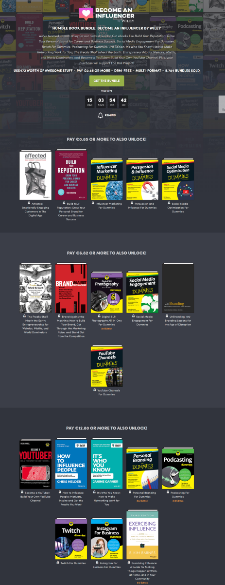 [Conjunta Humble Bundle Books] Become an Influencer by Wiley - Forocoches