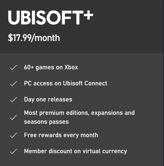 Ubisoft+ officially available on Xbox through Ubisoft+ Multi Access ($18 a month) | ResetEra