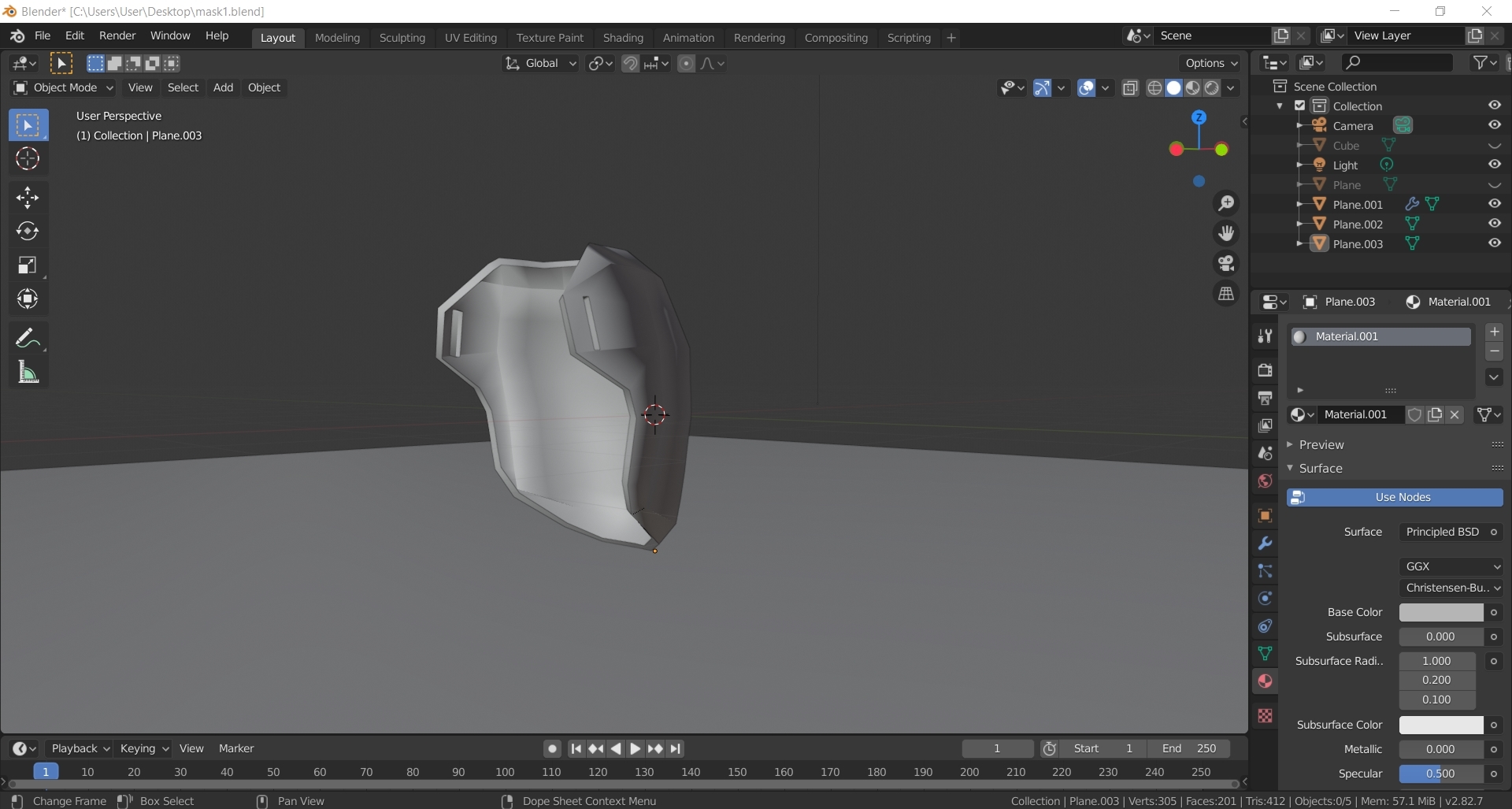 I've been trying to model this face mask in Solidworks but I'm having a ...