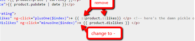 Angularjs Angular One Time Binding On Object Keys One Time Add Like Button Stack Overflow