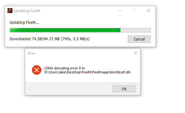 "Assertion Failed!" and "LZMA" Error - FiveM Client Support - Cfx.re Community