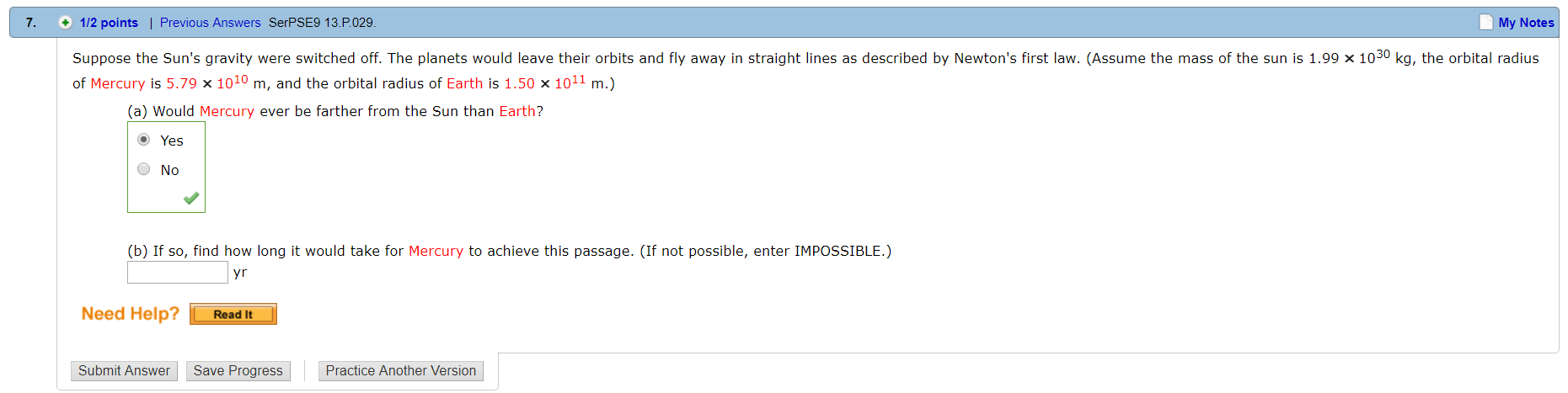 Solved 7. +1/2 points | Previous Answers SerPSE9 13.P029 My | Chegg.com Solved 7. +1/2 points | Previous Answers SerPSE9 13.P029 My | Chegg.com