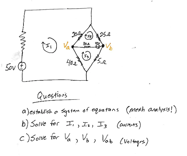 Solved Mesh Analysis to find current and | Chegg.com
