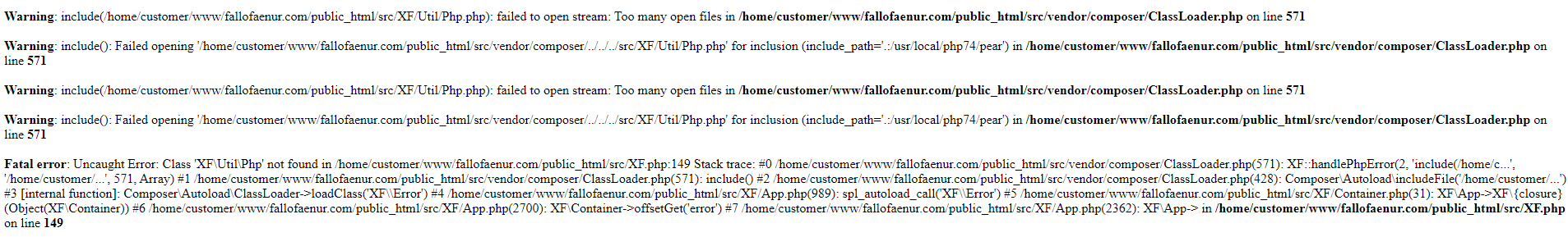 XF 2.2 - Upgrading to 2.2.8.1 Fatal Error | XenForo community