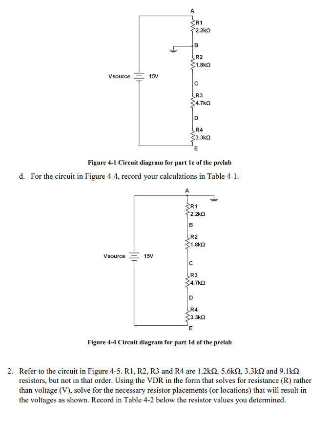 Solved 1. Use the voltage divider rule (VDR) calculate the | Chegg.com