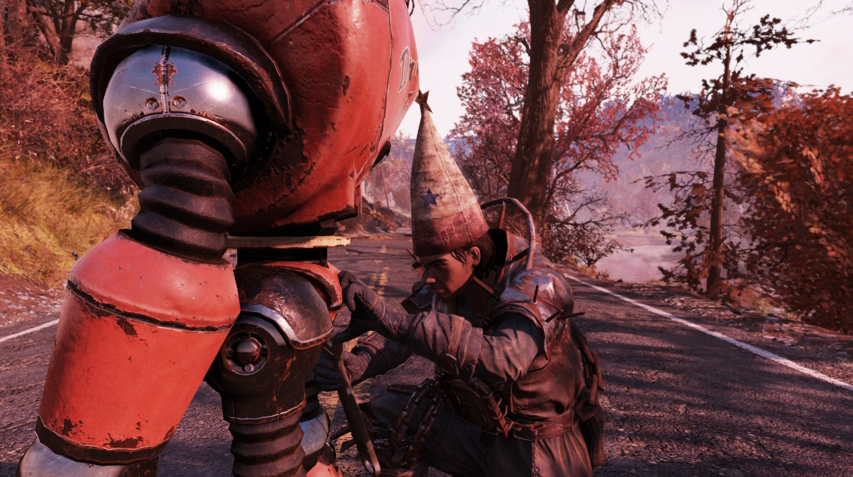 Ever see an NPC wearing a clown hat? Me either until today. : r/fo76