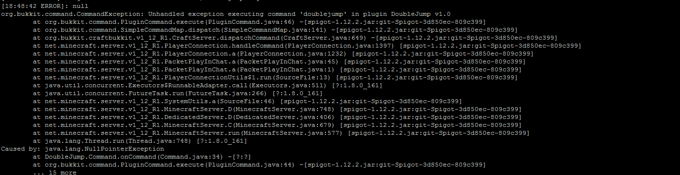 Solved - NullPointerException Error | SpigotMC - High Performance Minecraft