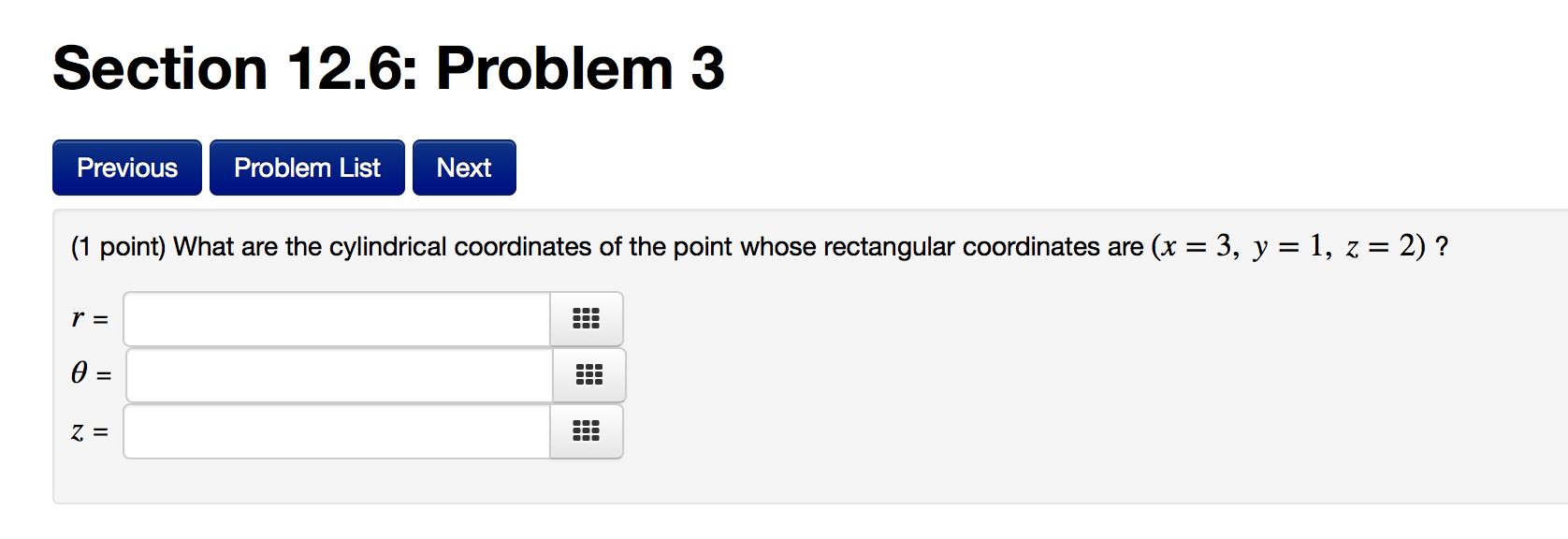 Solved Section 12.6: Problem 3 Previous Problem List Next (1 | Chegg.com