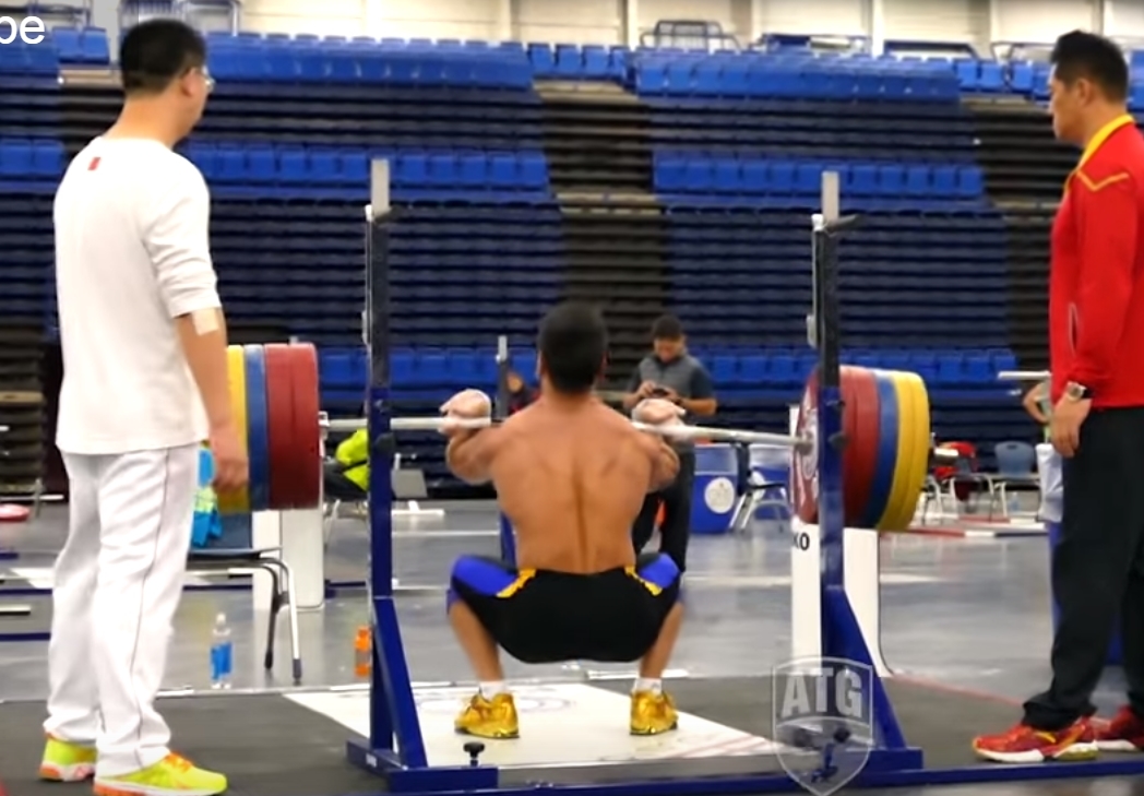 Tian Tao(85kg)'s 245kg front Squat double : r/weightlifting