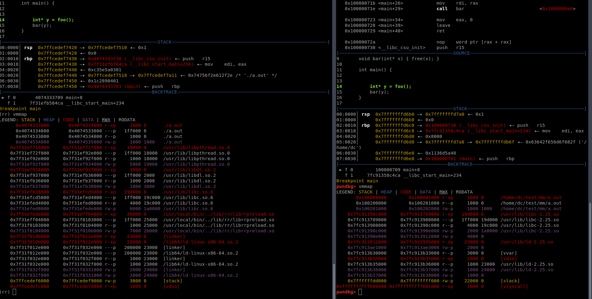 pwndb with rr integration - can't find the heap · Issue #316 · pwndbg ...
