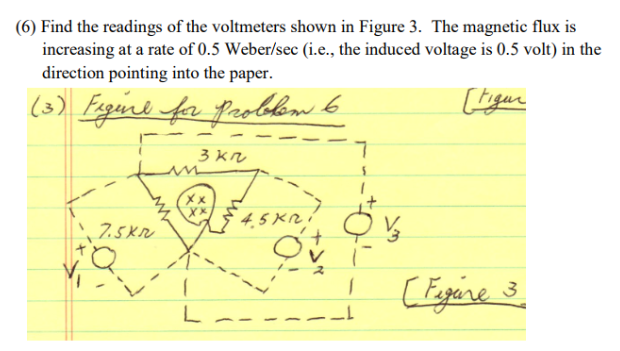 Solved (6) Find the readings of the voltmeters shown in | Chegg.com