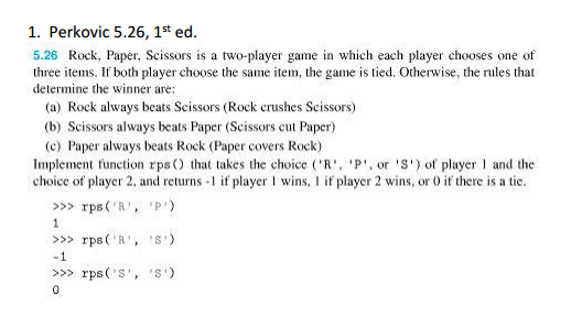 Solved Rock. Paper, Scissors is a two-player game in which | Chegg.com