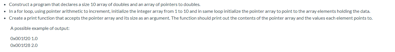 Solved • Construct a program that declares a size 10 array | Chegg.com