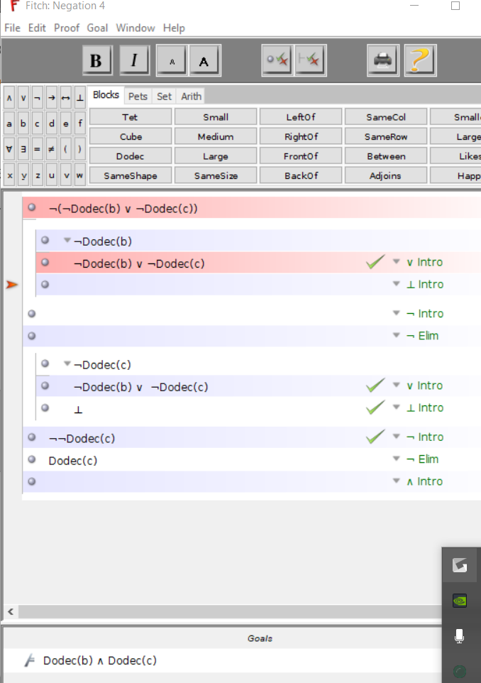Solved F Fitch: Negation 4 File Edit Proof Goal Window Help | Chegg.com