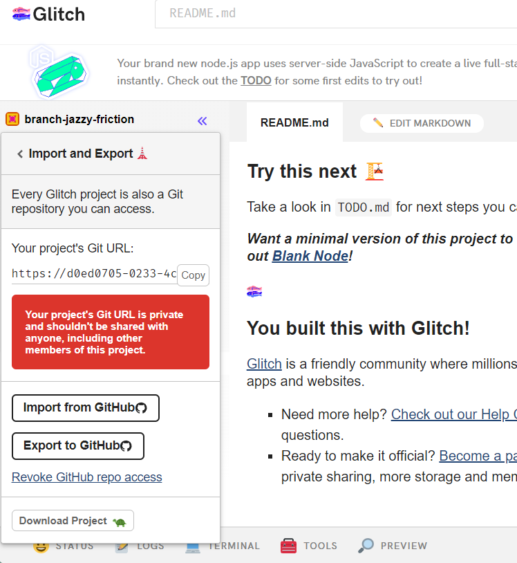 【Glitch】デプロイ初期設定。GitHubとの連携 #初心者 - Qiita