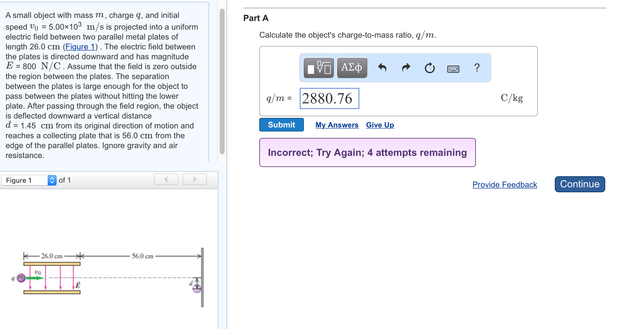 Solved A small object with mass m, charge q, and initial | Chegg.com